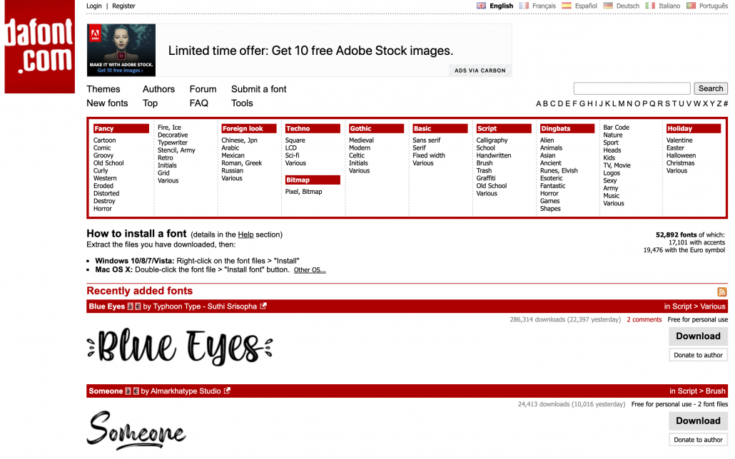 แจกฟ้อนต์ฟรี ! ไปกับ 5 เว็บไซต์ดาวน์โหลดฟ้อนต์ไว้ใช้งานแบบบุฟเฟ่ต์