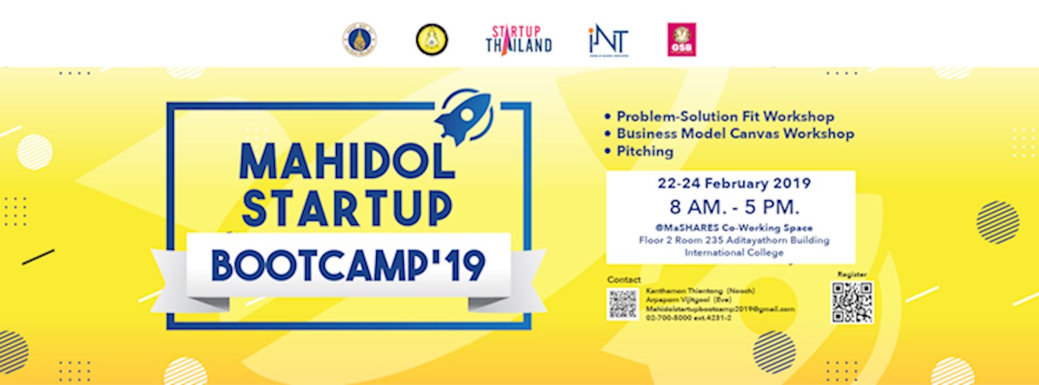 Mahidol Bootcamp 2019 | Zipevent - Inspiration Everywhere